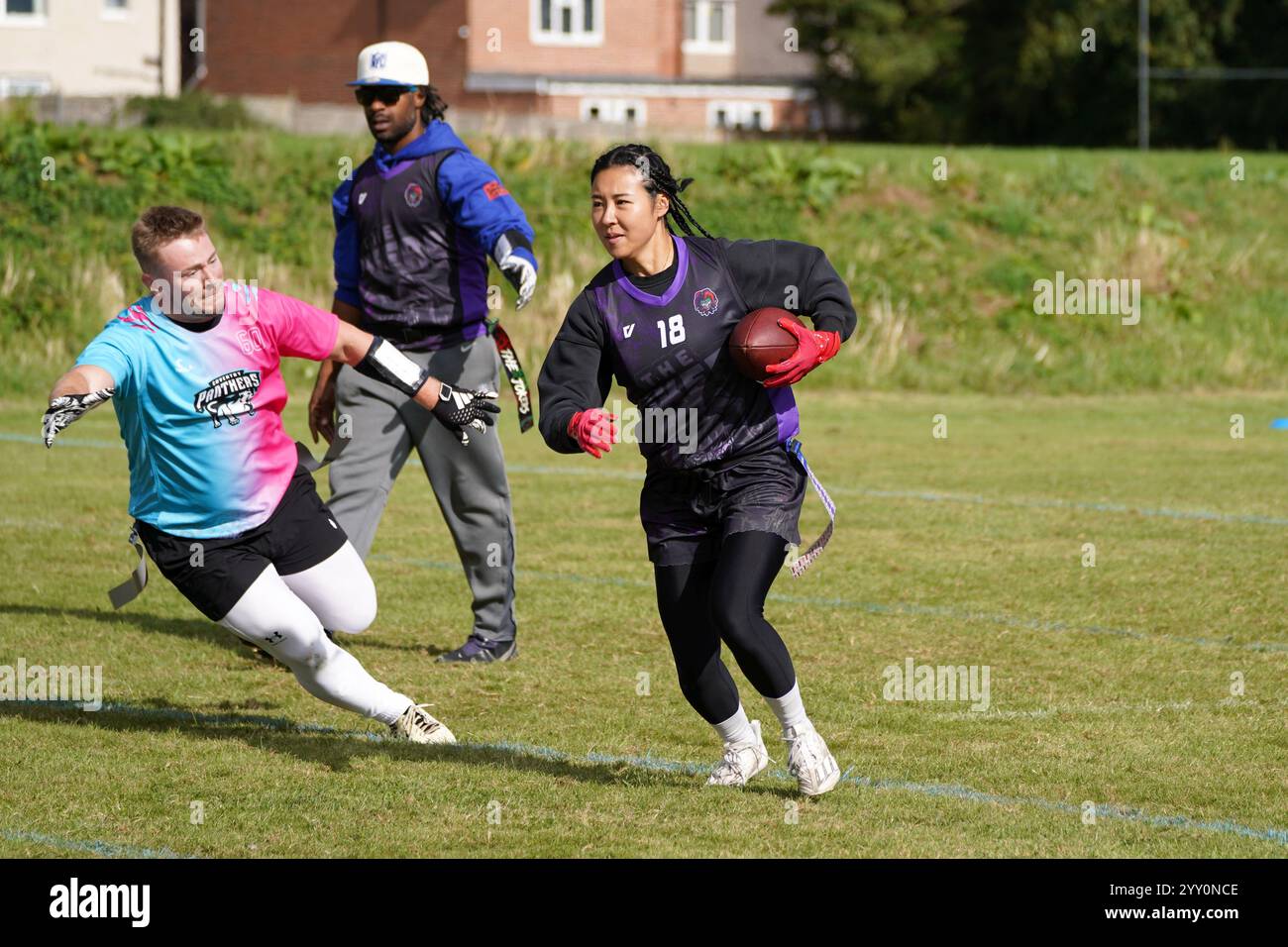 Flag football tournament, Coventry UK, 28th September 2024 Stock Photo ...