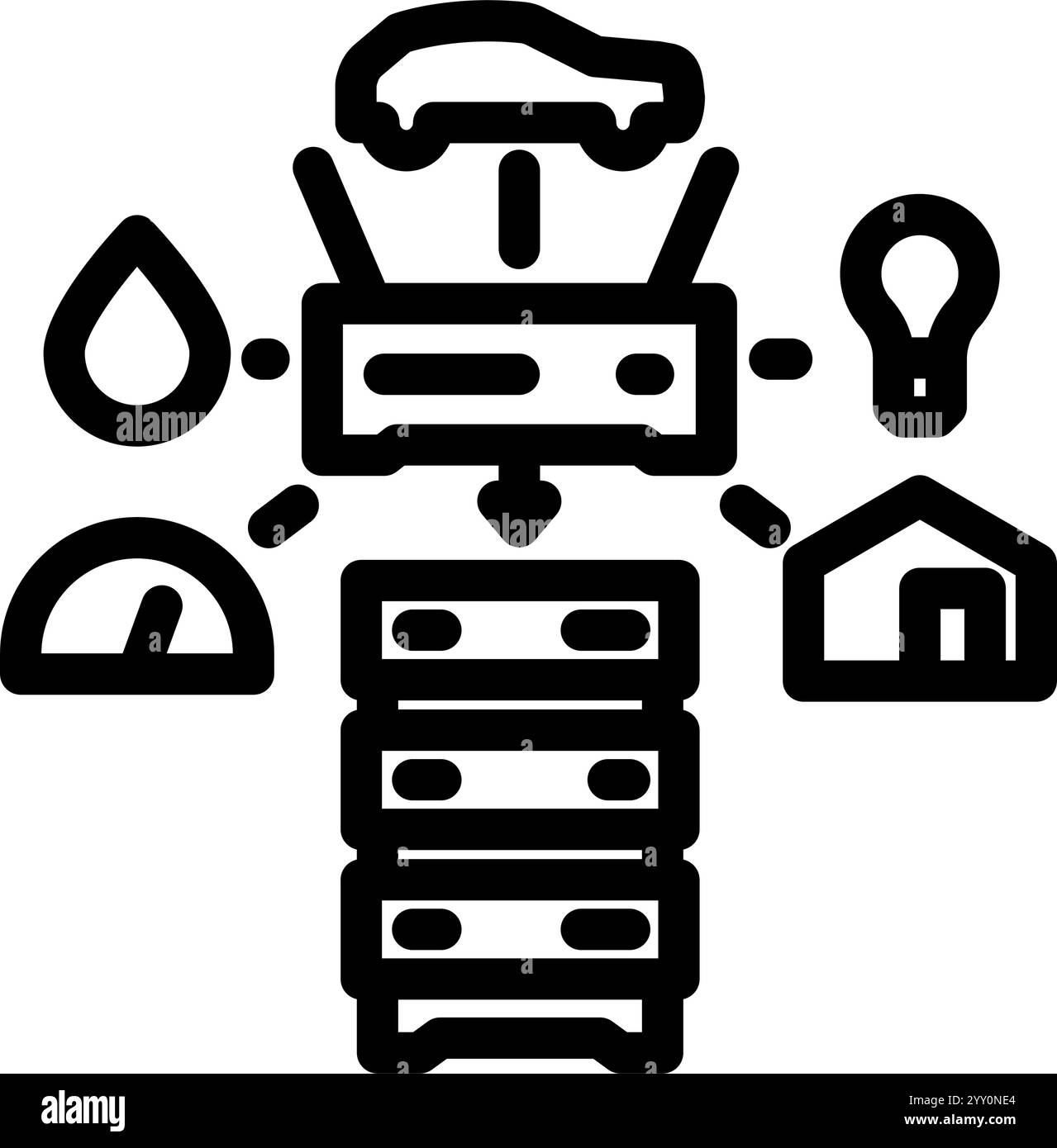 Iot Gateway Data Center Line Icon Vector Illustration Stock Vector Image And Art Alamy