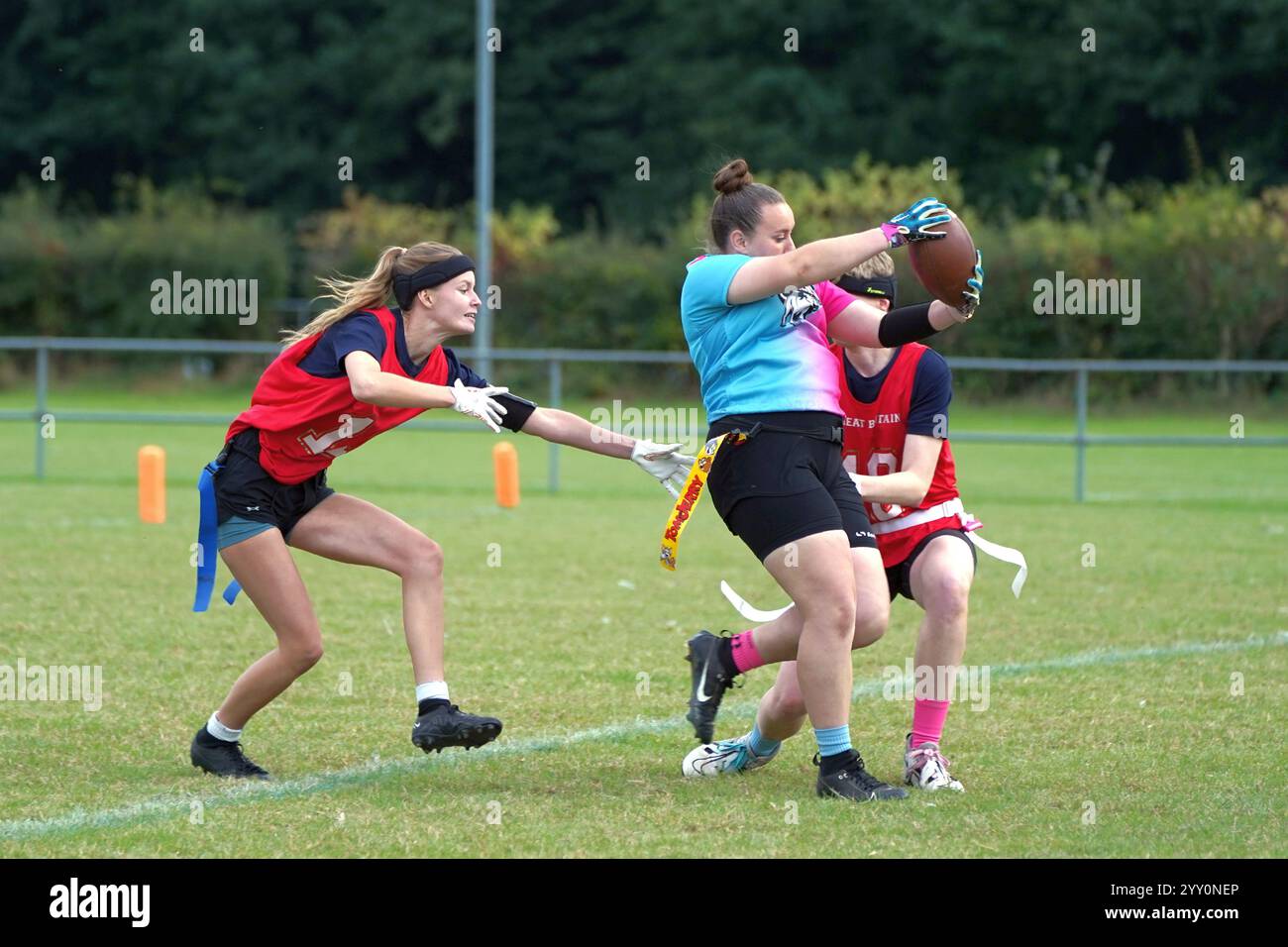 Flag football tournament, Coventry UK, 28th September 2024 Stock Photo ...