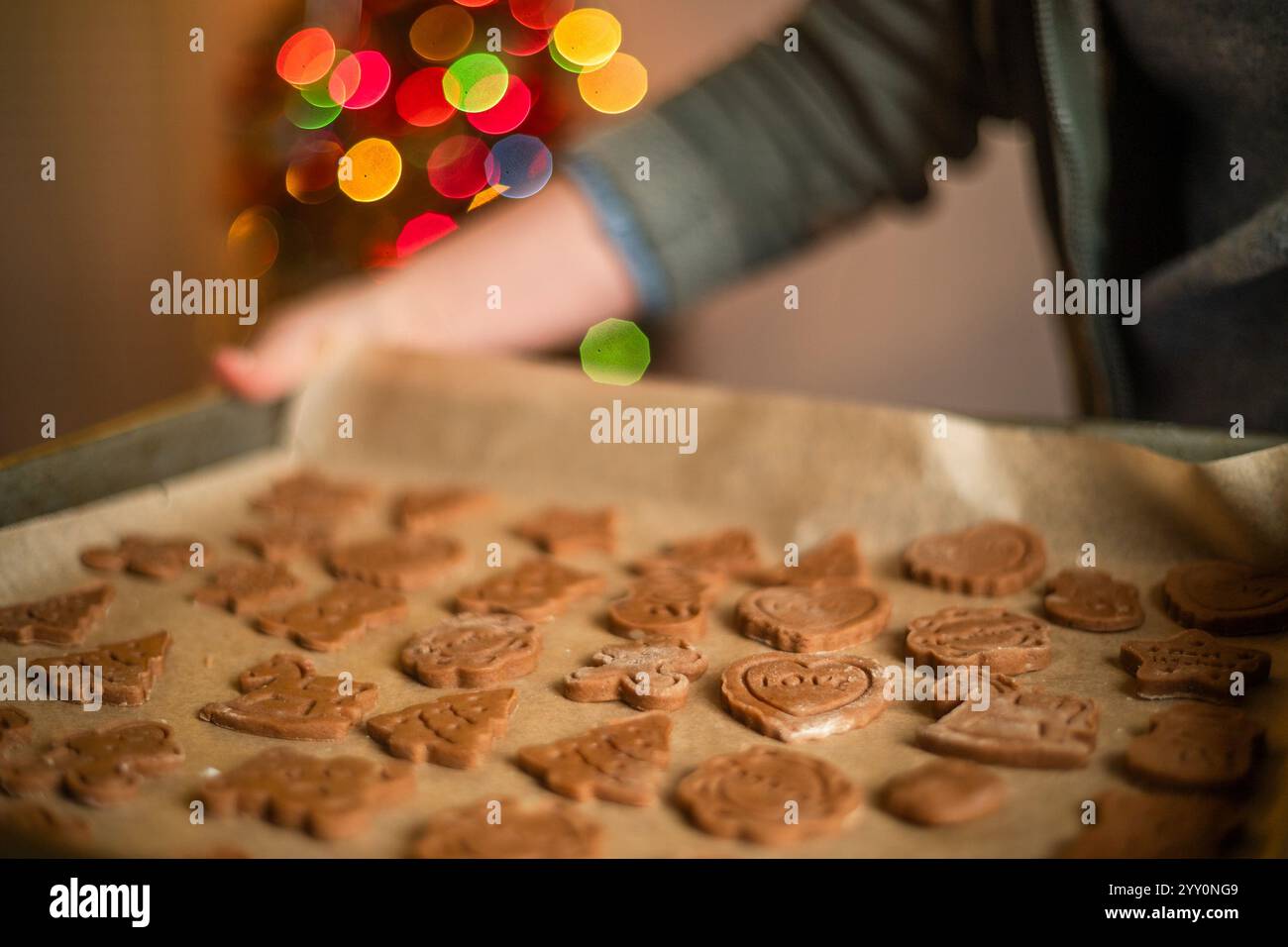 Homemade gingerbread making before Christmas Stock Photo - Alamy