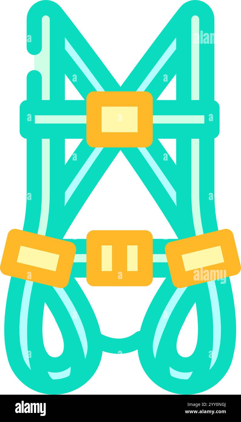 safety harness injury prevention color icon vector illustration Stock ...