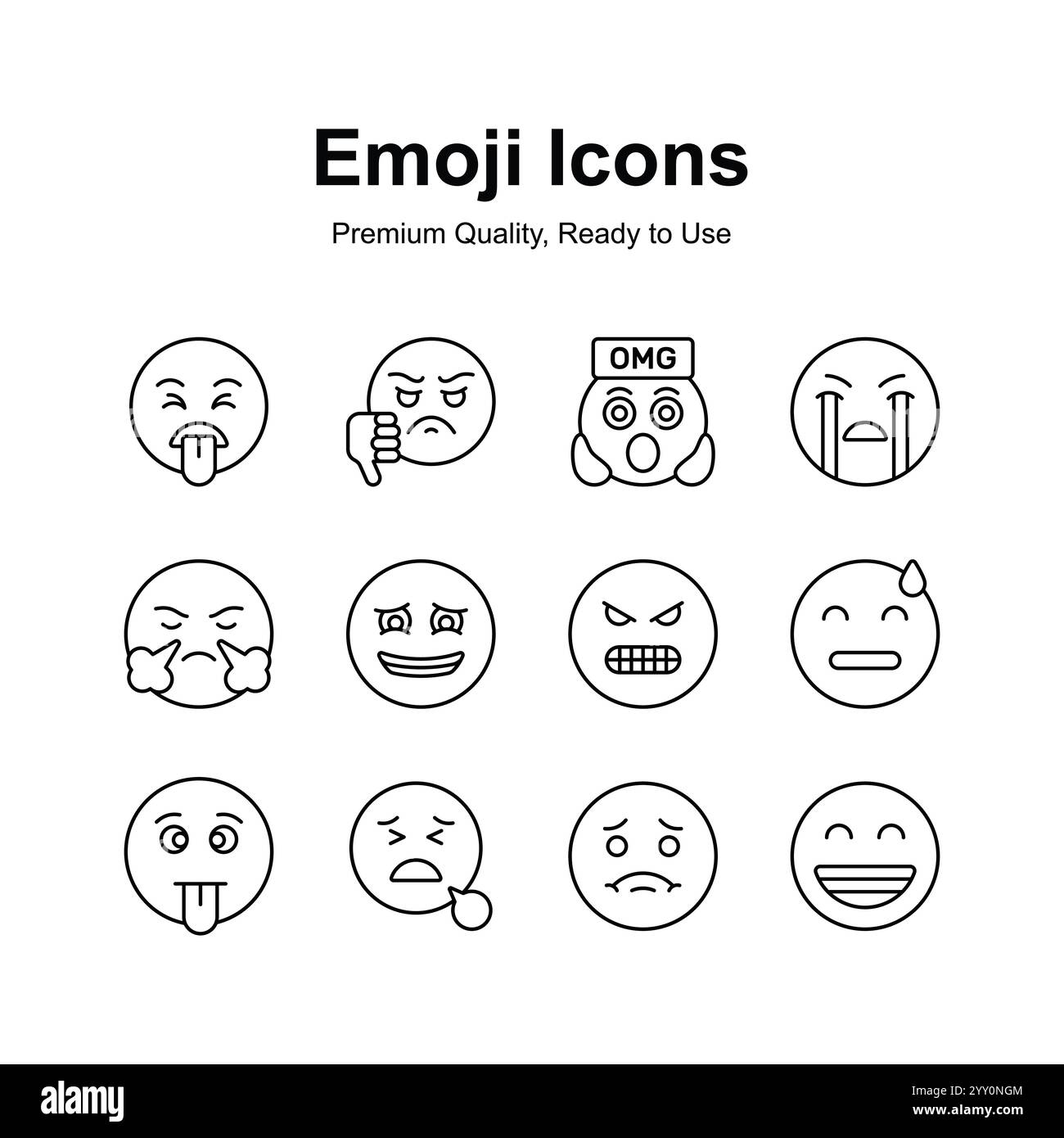 Very sad emoji vector vectors Black and White Stock Photos & Images - Alamy