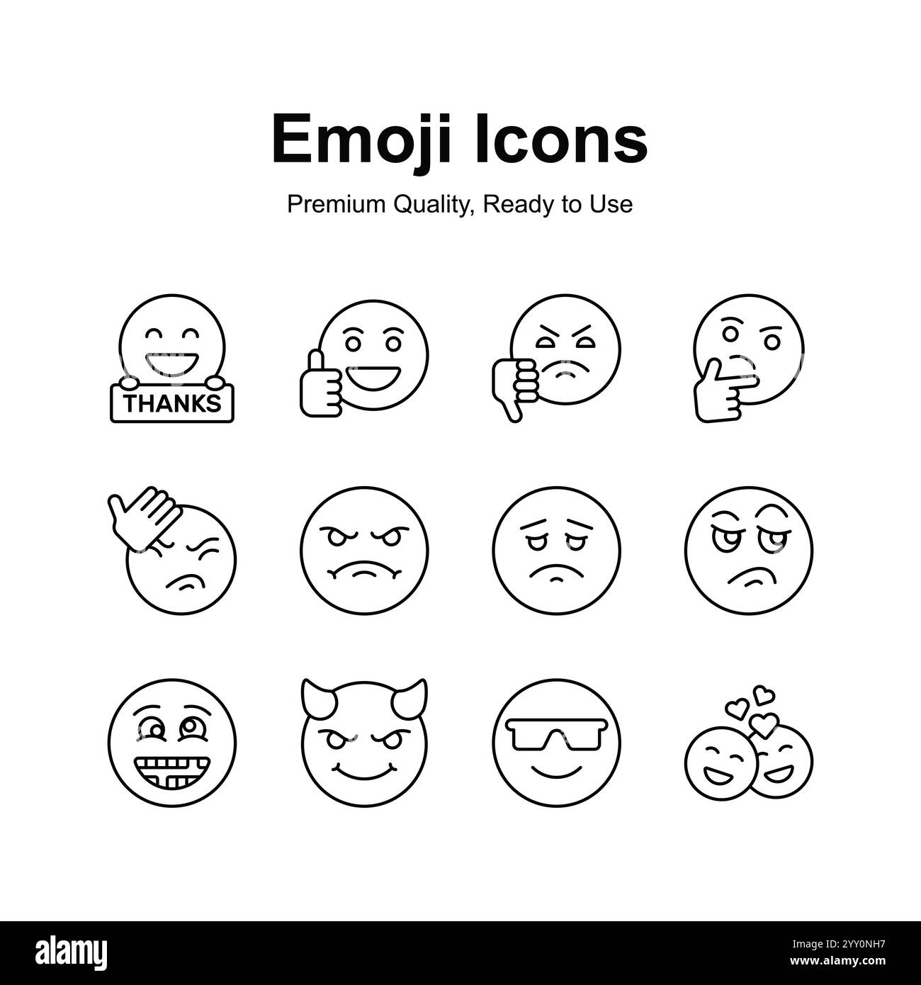 Thinking emoticon Stock Vector Images - Alamy
