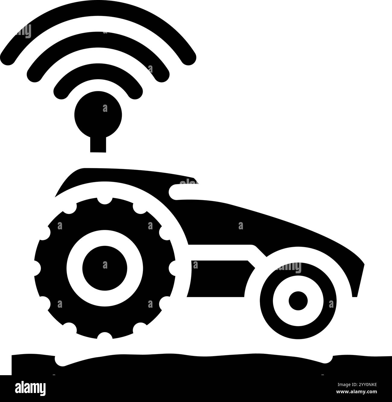smart tractor agri tech glyph icon vector illustration Stock Vector ...