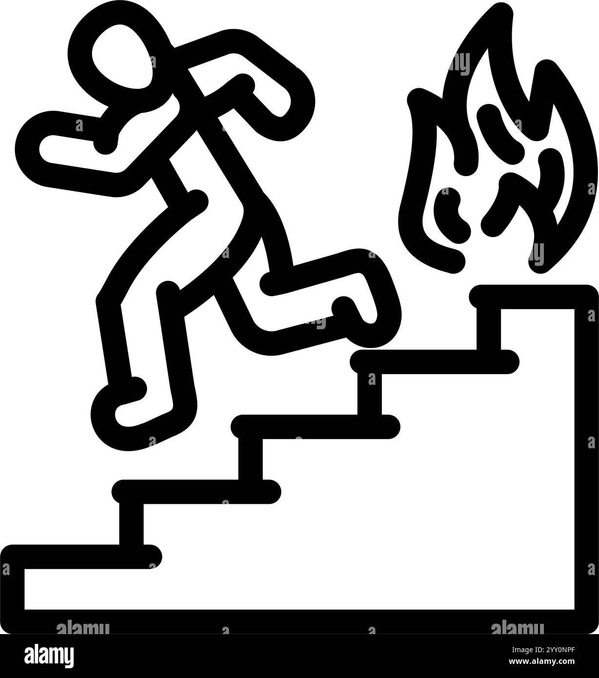 fire safety drill injury prevention line icon vector illustration Stock ...