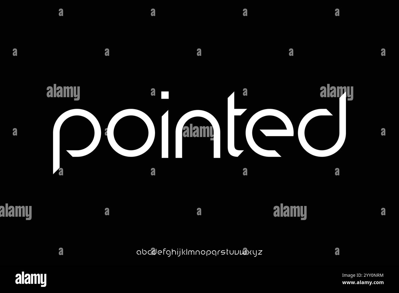 Modern pointed sans serif alphabet display font vector Stock Vector ...