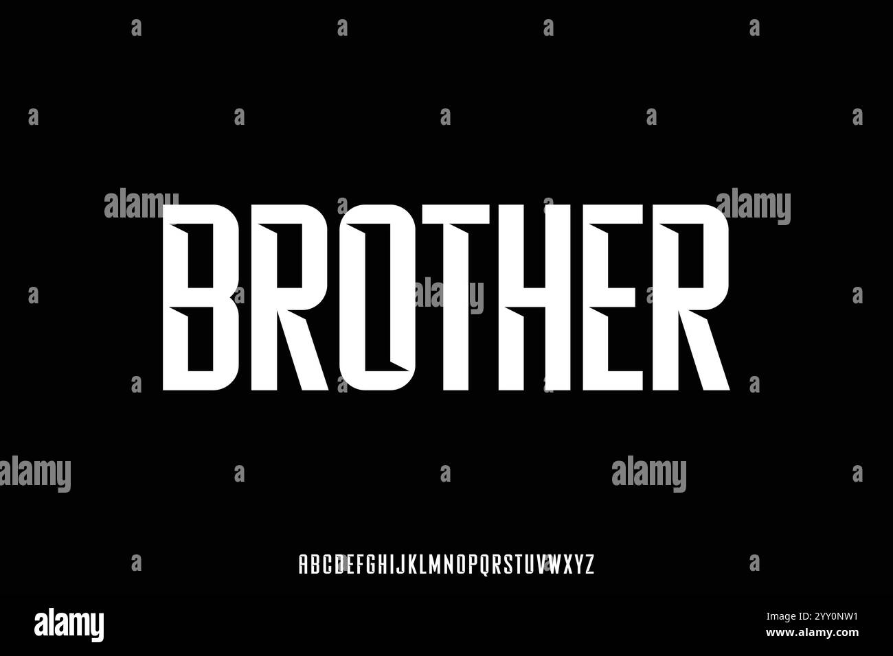Modern strong condensed brother sans serif alphabet display font vector ... Modern strong condensed brother sans serif alphabet display font vector ...