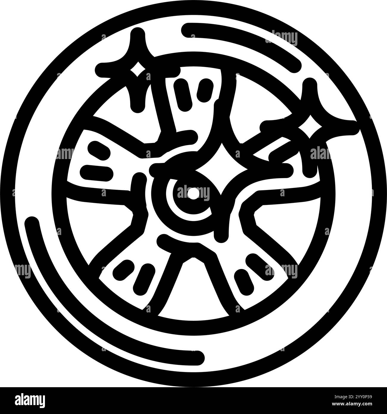 tire shine car care line icon vector illustration Stock Vector Image ...