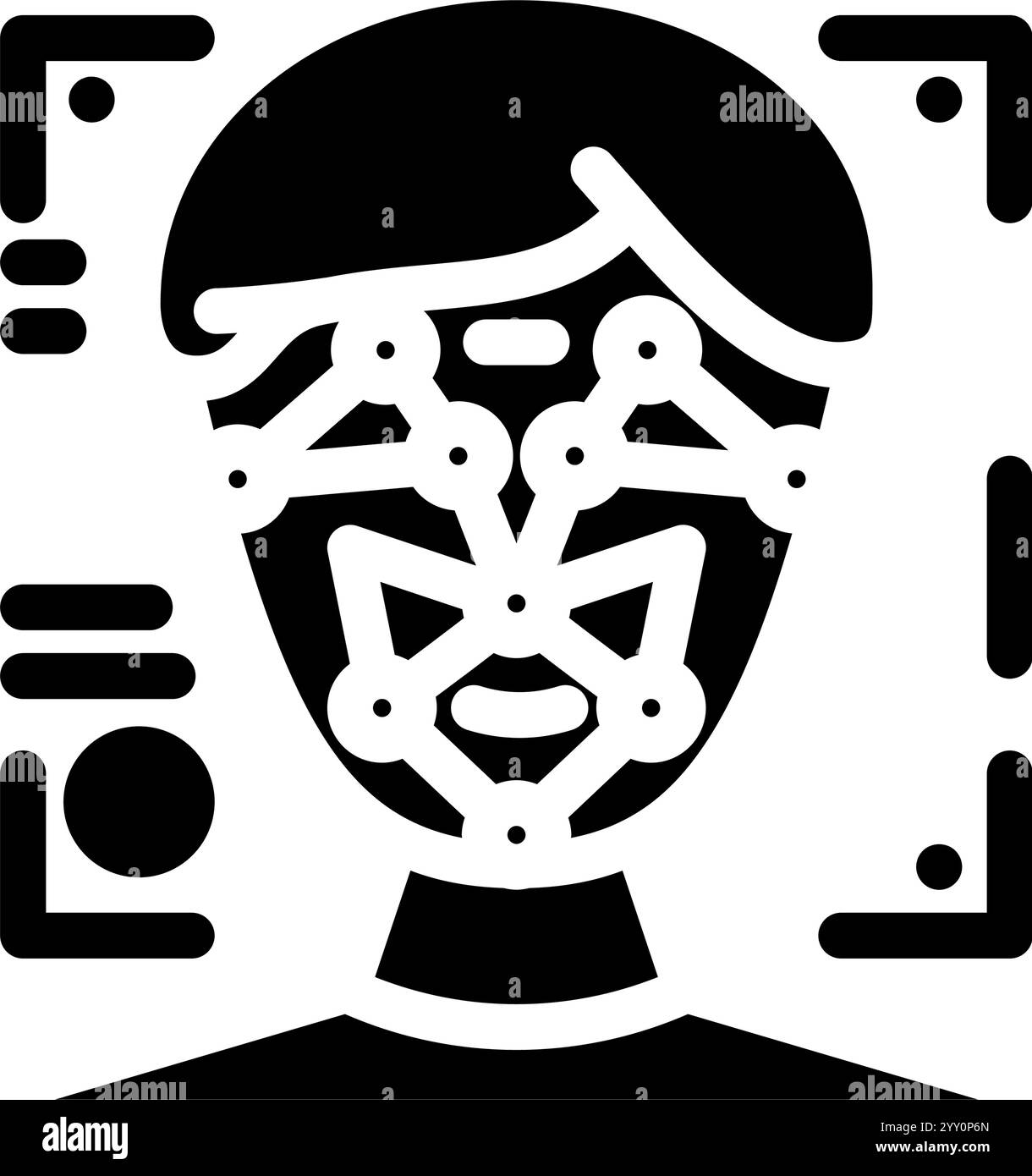 face tracking augmented reality glyph icon vector illustration Stock ...