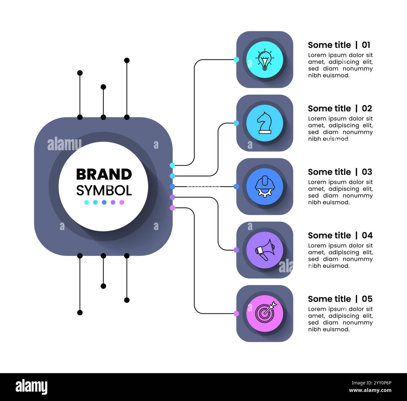 Infographic template with icons and 5 options or steps. Chip. Can be ...