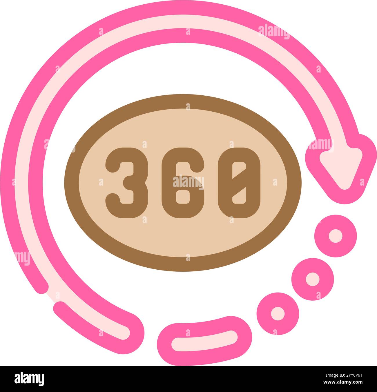 360 degree arrow augmented reality color icon vector illustration Stock ...