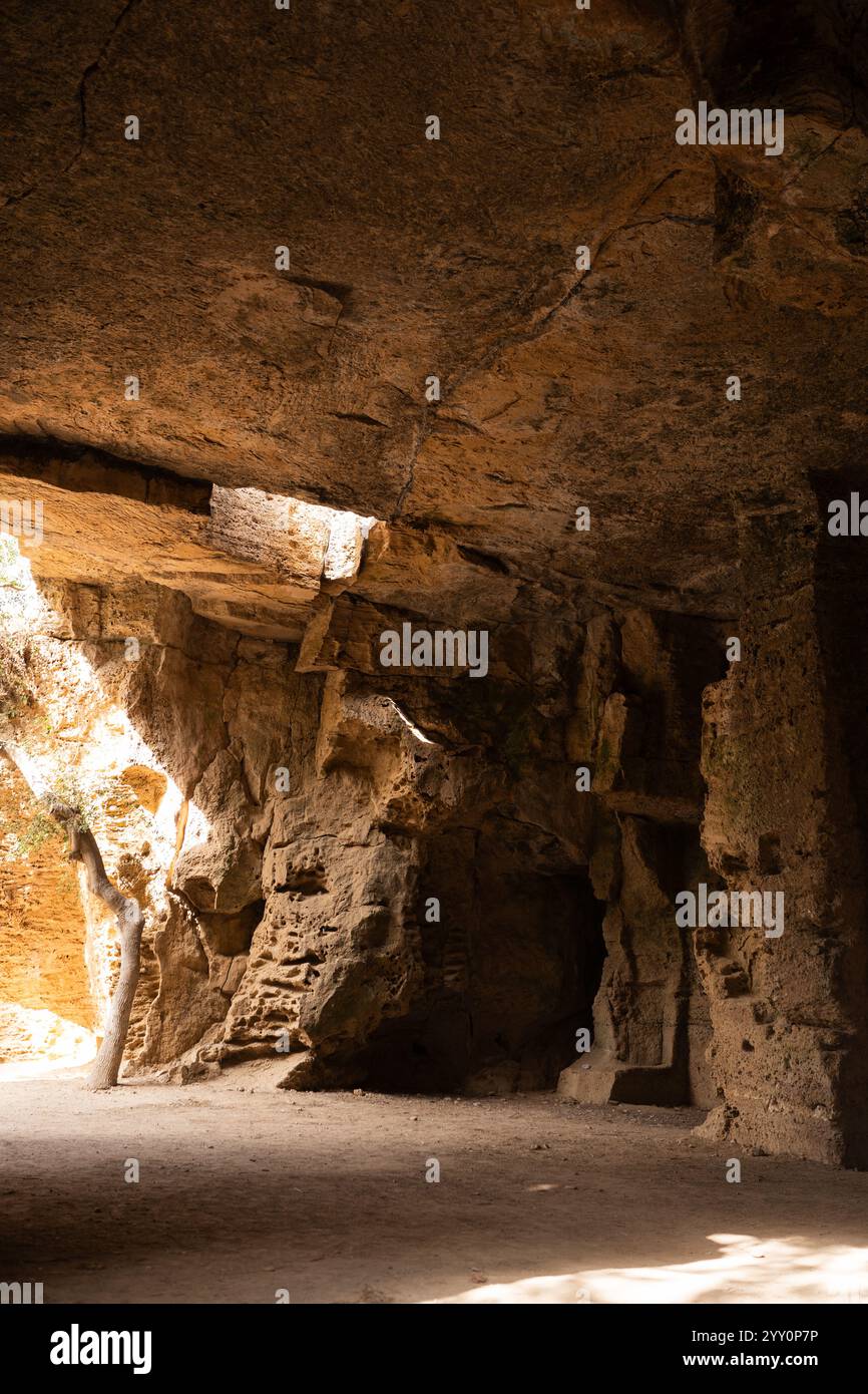 Huge tomb of the Kings in Paphos Cyprus island. Ancient view Stock ...