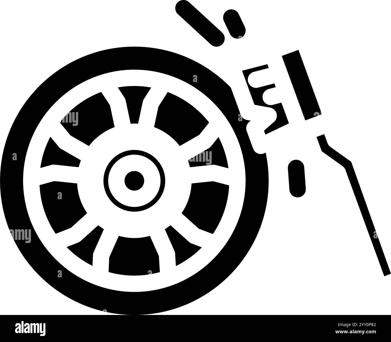 wheel brush car care glyph icon vector illustration Stock Vector Image ...