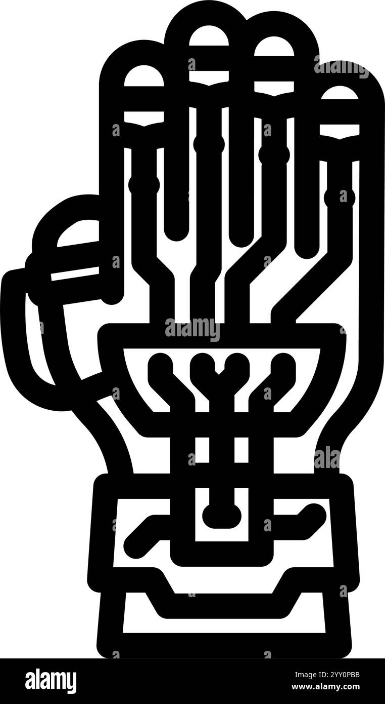 augmented hand augmented reality line icon vector illustration Stock ...