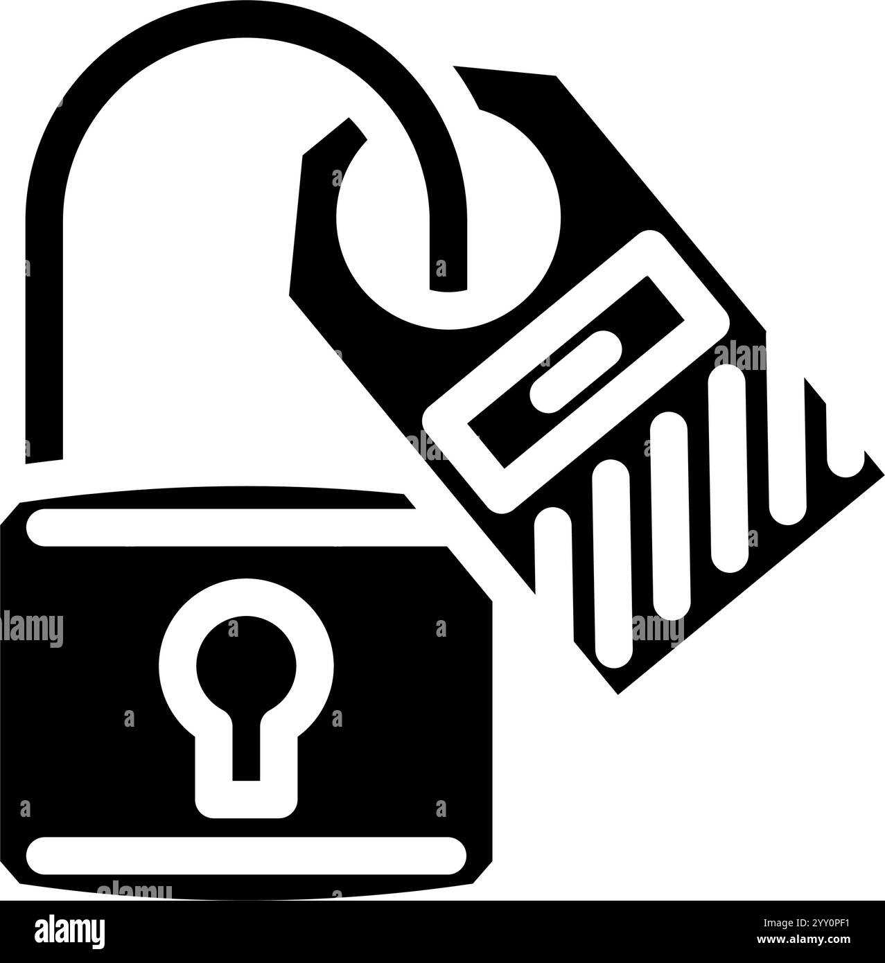 lockout tagout injury prevention glyph icon vector illustration Stock ...