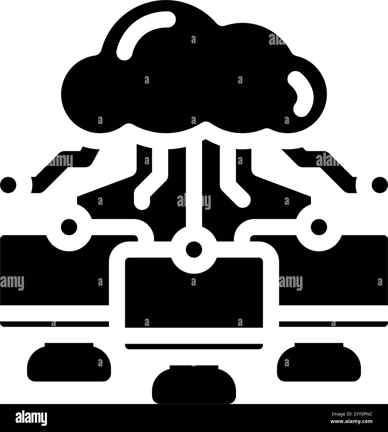 cloud infrastructure data center glyph icon vector illustration Stock ...