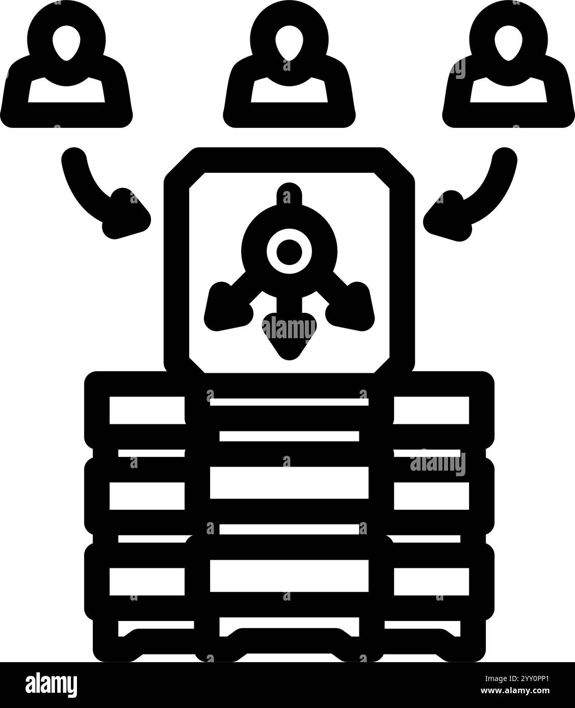 load balancer data center line icon vector illustration Stock Vector ...