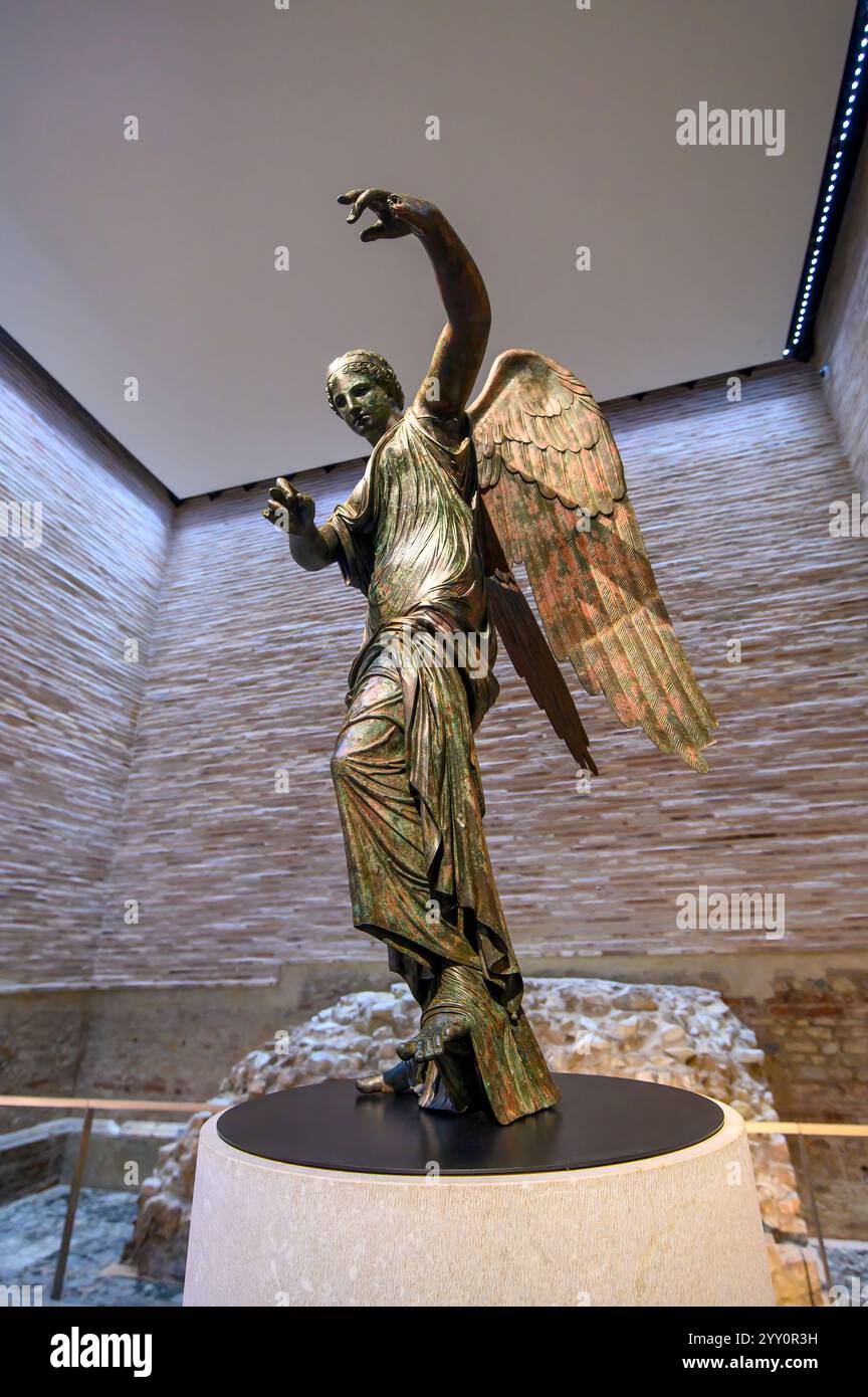 Brescia, Italy. Brixia Archaeological Park and Winged Victory, a bronze ...
