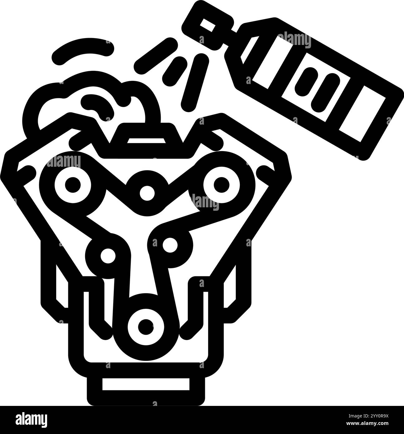 engine degreaser car care line icon vector illustration Stock Vector ...