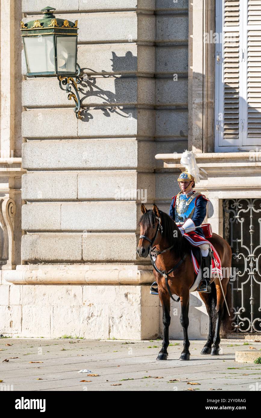 Changing of the Royal Guard ceremony at Royal Palace of Madrid (Palacio ...