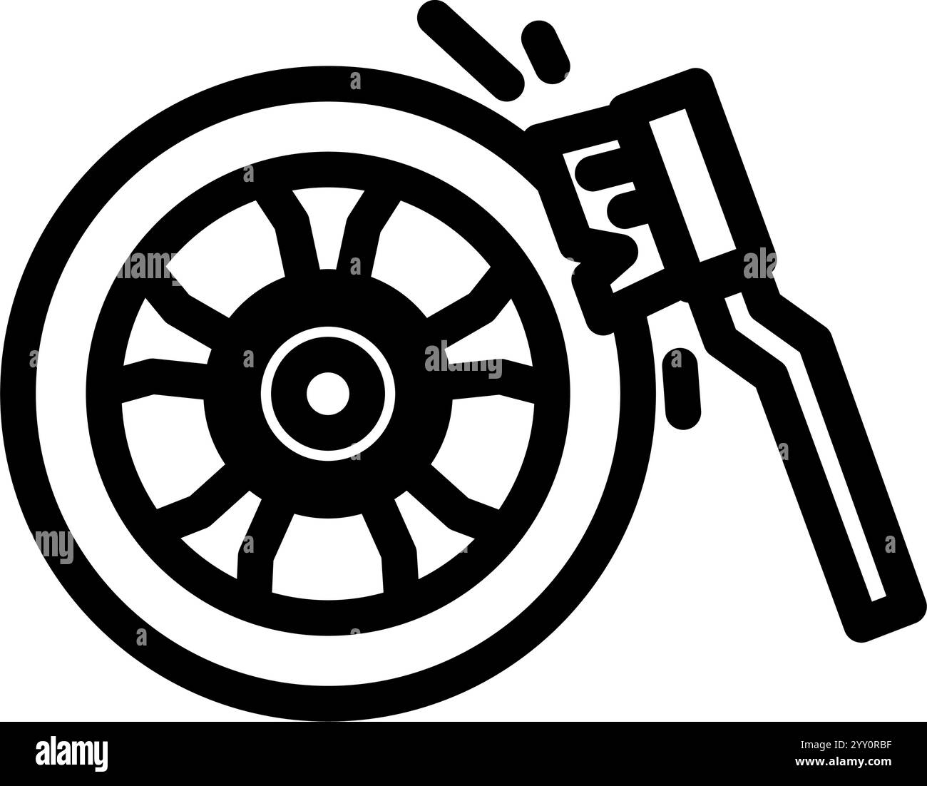 wheel brush car care line icon vector illustration Stock Vector Image ...