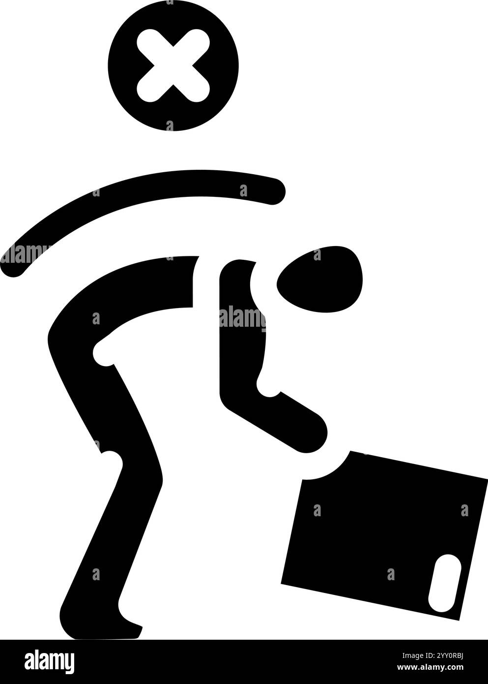safe lifting technique injury prevention glyph icon vector illustration ...