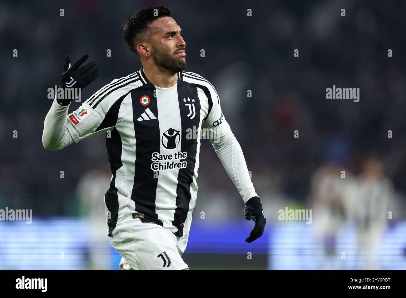 Torino, Italy. 17th Dec, 2024. Nico Gonzalez of Juventus Fc celebrates ...