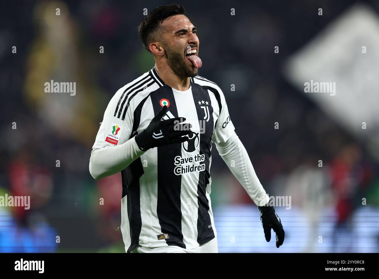 Torino, Italy. 17th Dec, 2024. Nico Gonzalez of Juventus Fc celebrates ...