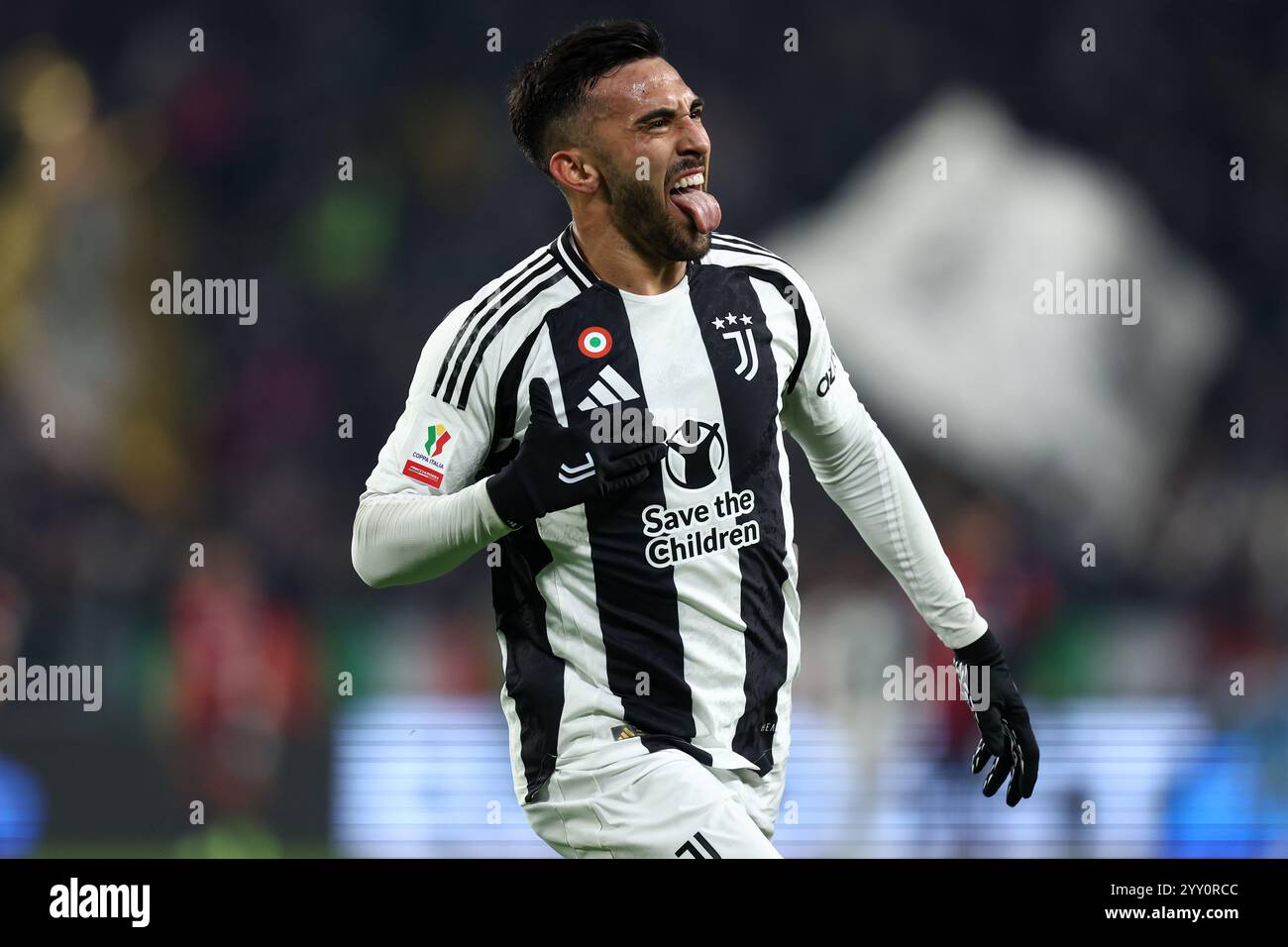 Torino, Italy. 17th Dec, 2024. Nico Gonzalez of Juventus Fc celebrates ...