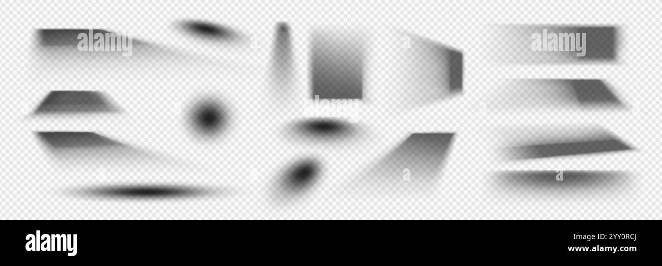 Box shadow effect vector. Realistic light shade overlay on floor ...