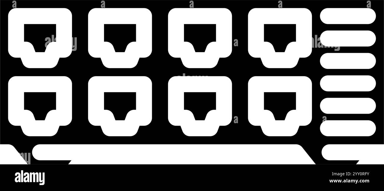 network switch data center glyph icon vector illustration Stock Vector ...