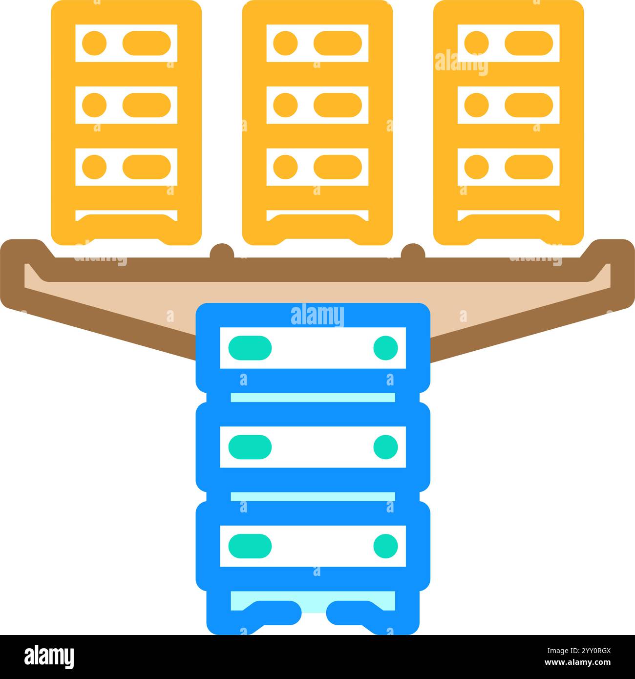Server Virtualization Data Center Color Icon Vector Illustration Stock Vector Image And Art Alamy