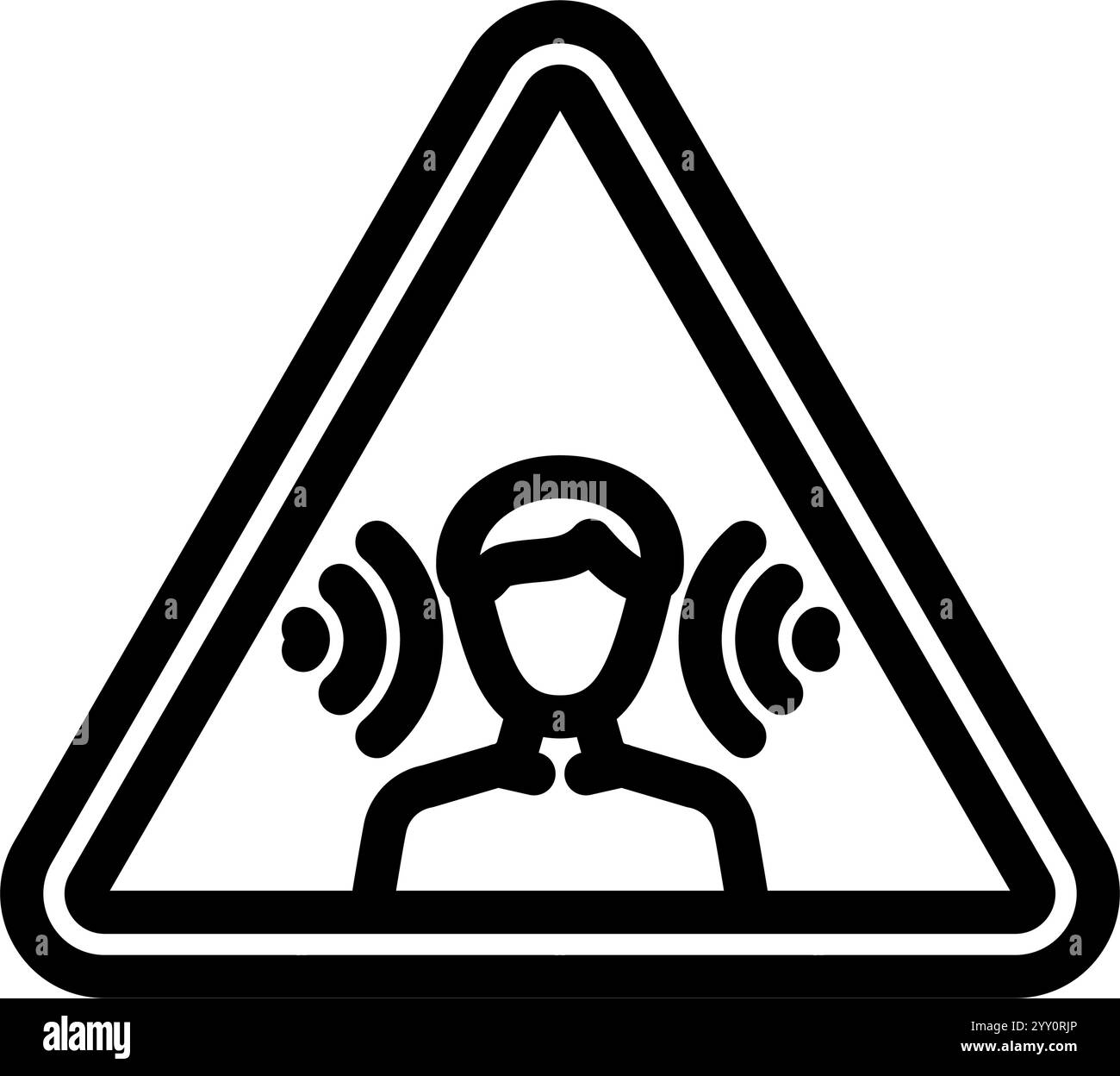 noise hazard warning injury prevention line icon vector illustration ...
