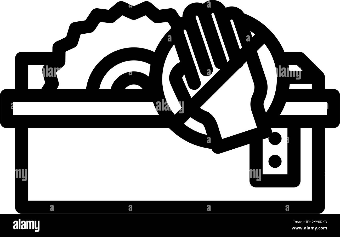 machine guarding injury prevention line icon vector illustration Stock ...