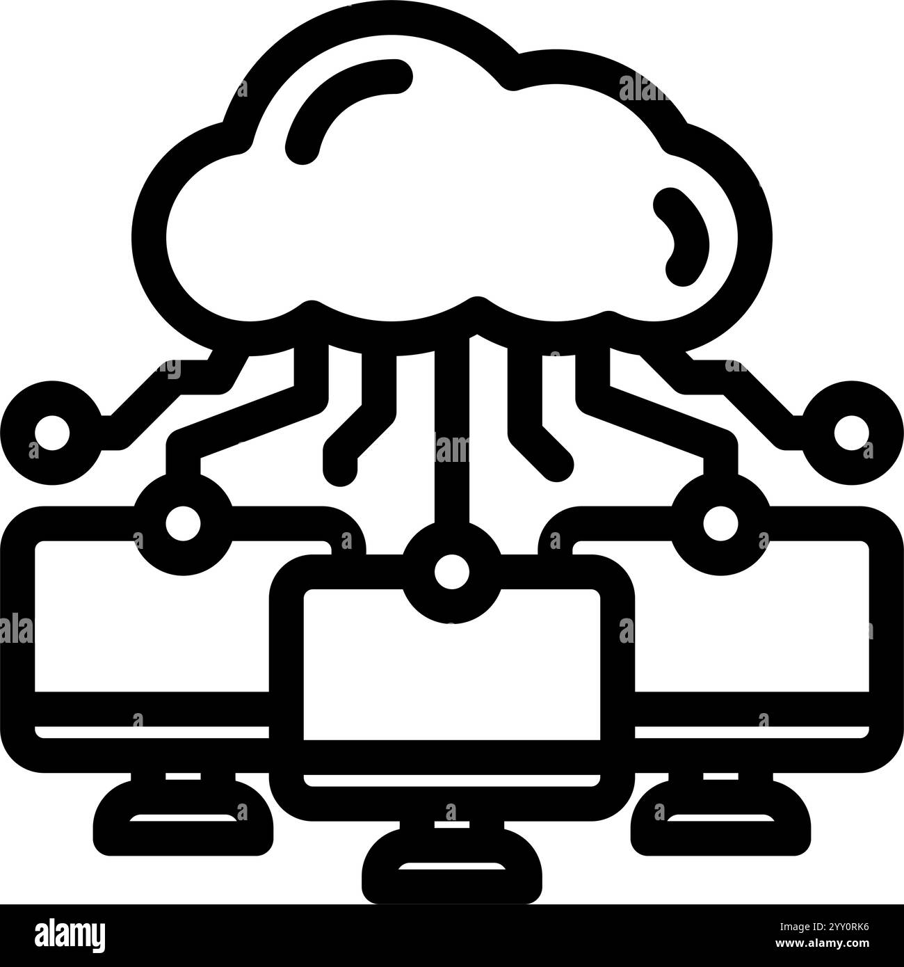 cloud infrastructure data center line icon vector illustration Stock ...
