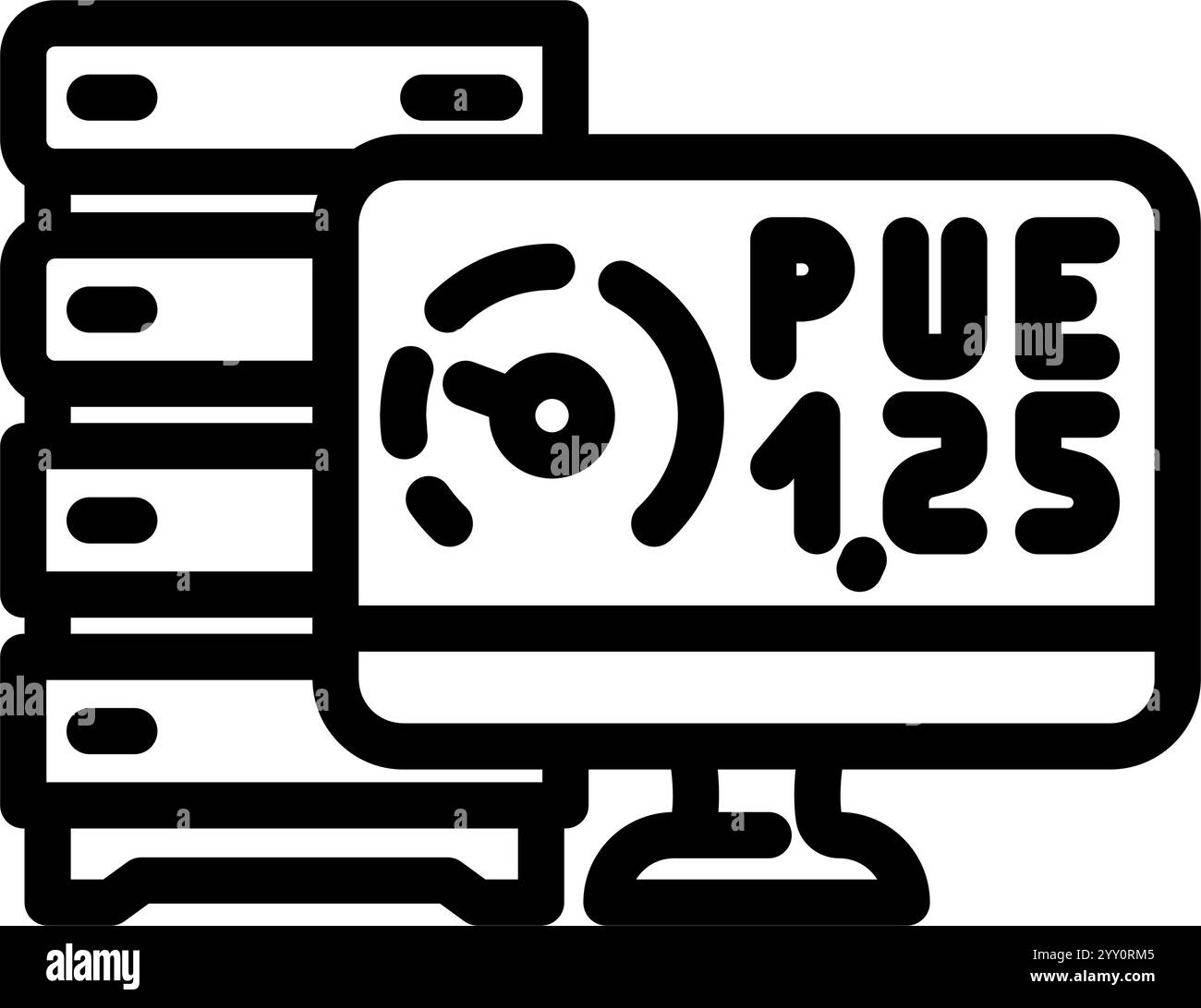 power usage effectiveness meter line icon vector illustration Stock ...