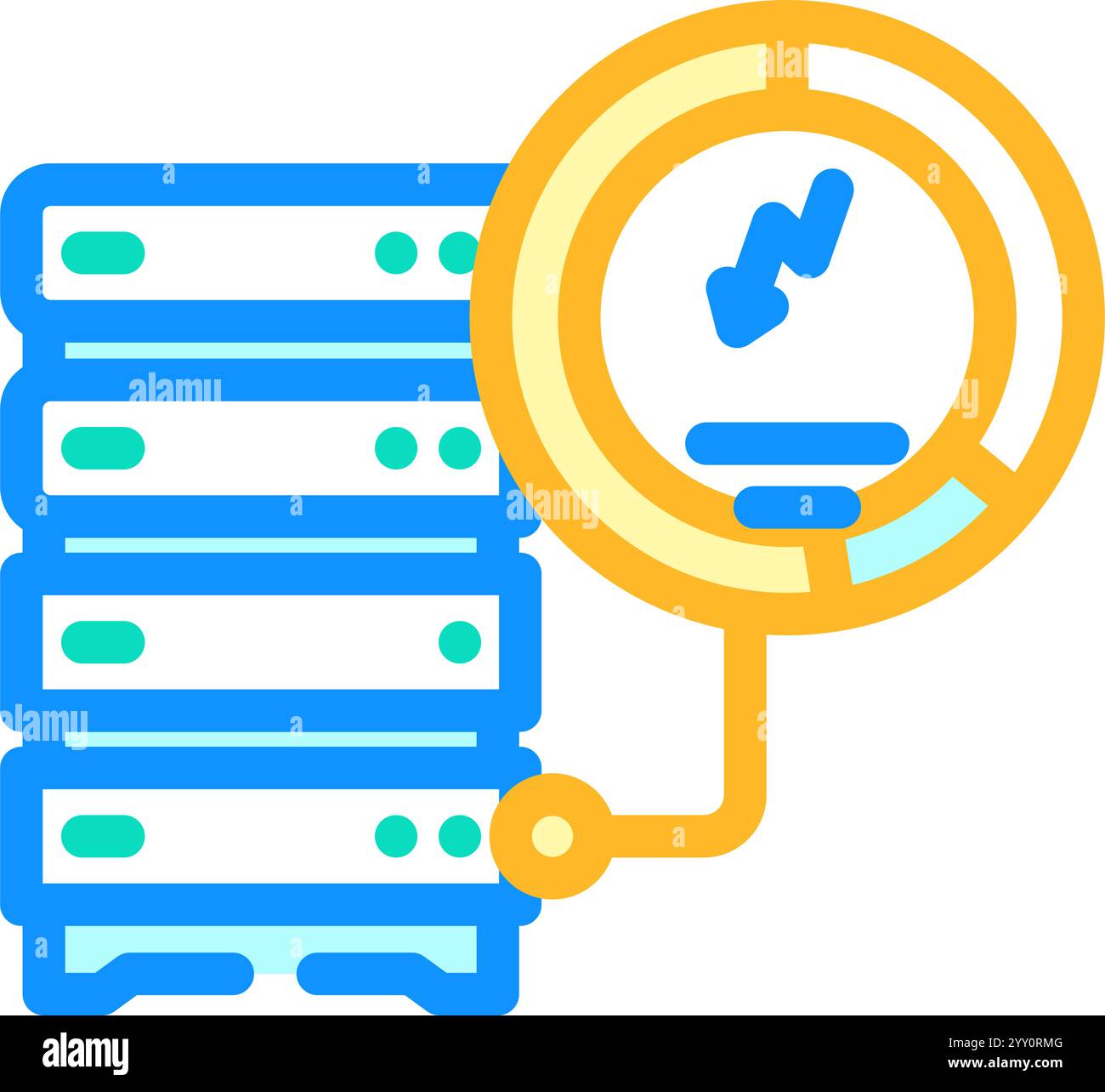 energy efficient data center color icon vector illustration Stock ...