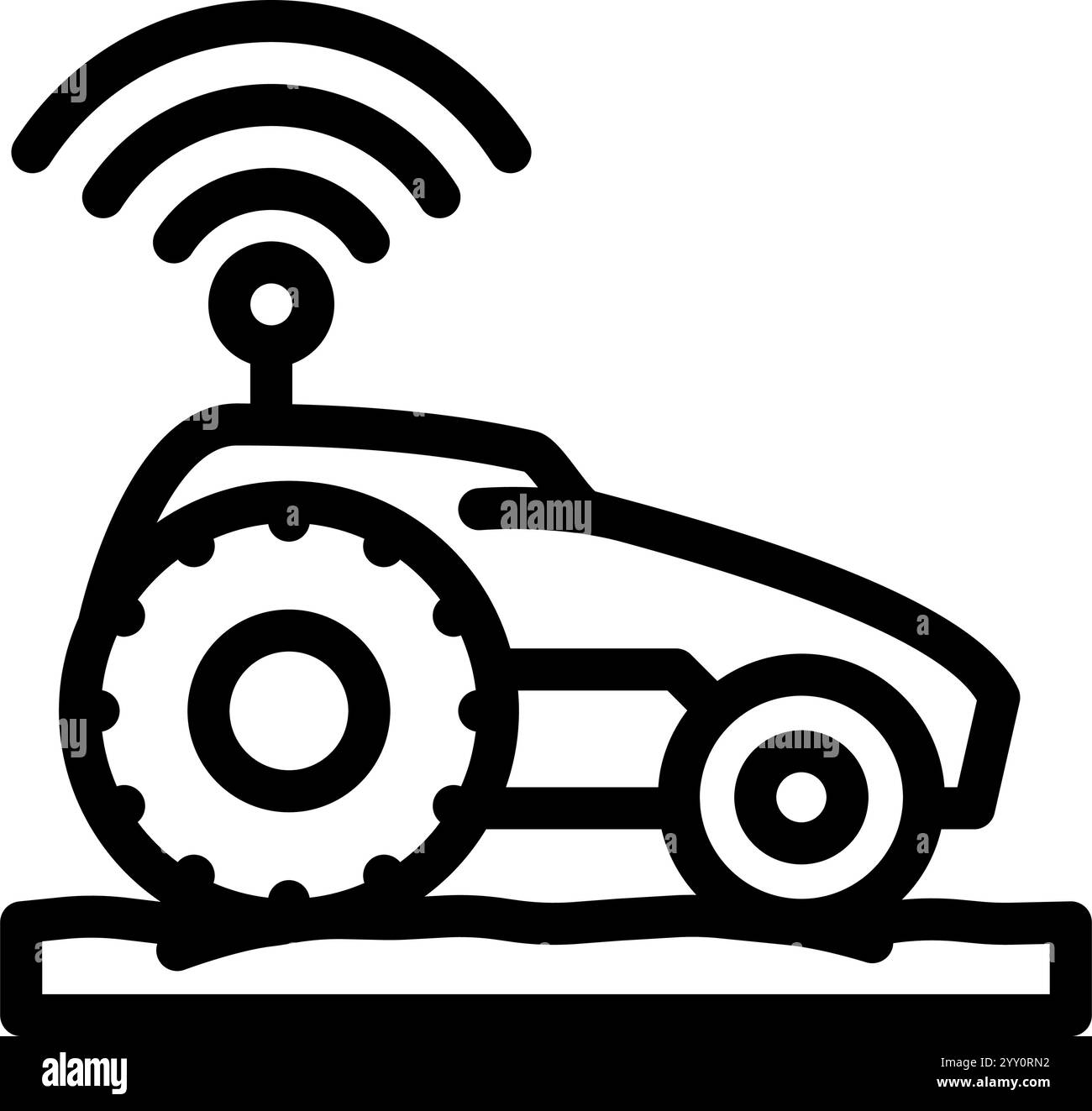 smart tractor agri tech line icon vector illustration Stock Vector ...