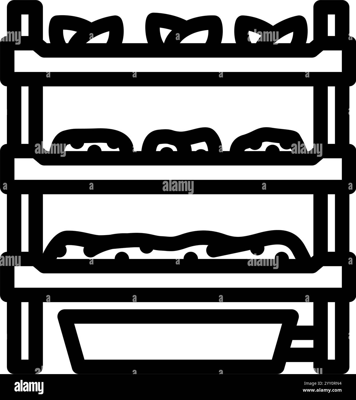 vertical farming rack agri tech line icon vector illustration Stock ...