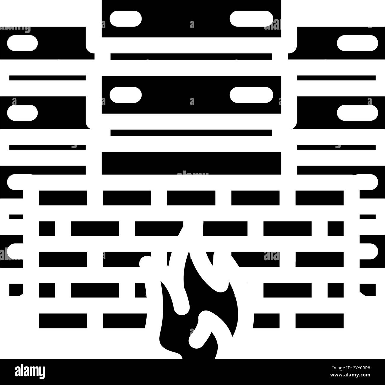 security firewall data center glyph icon vector illustration Stock ...