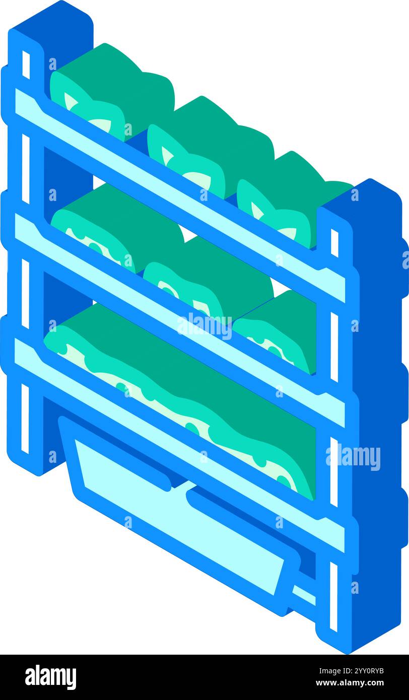 vertical farming rack agri tech isometric icon vector illustration ...