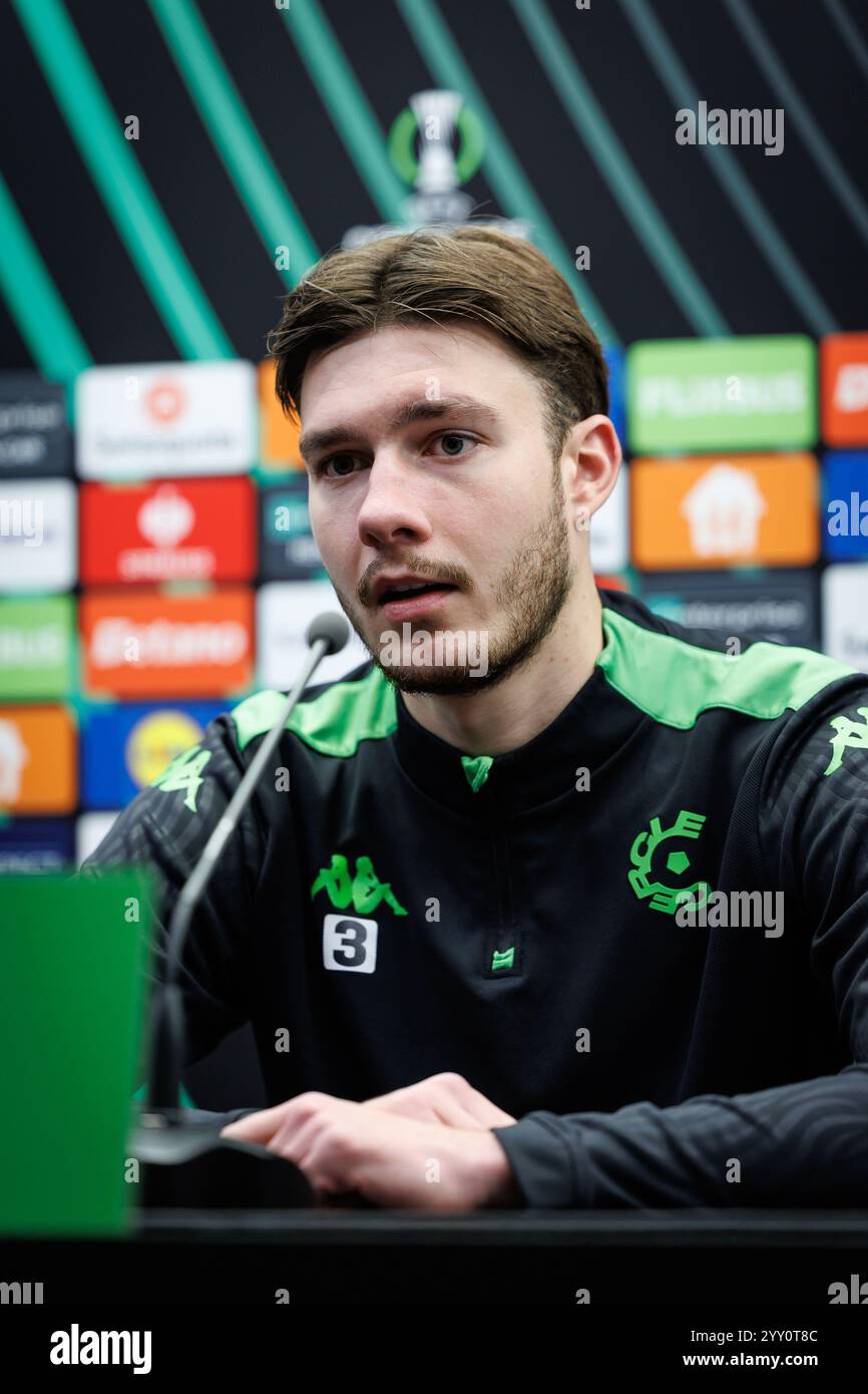 Brugge, Belgium. 18th Dec, 2024. Cercle's Edgaras Utkus pictured during ...