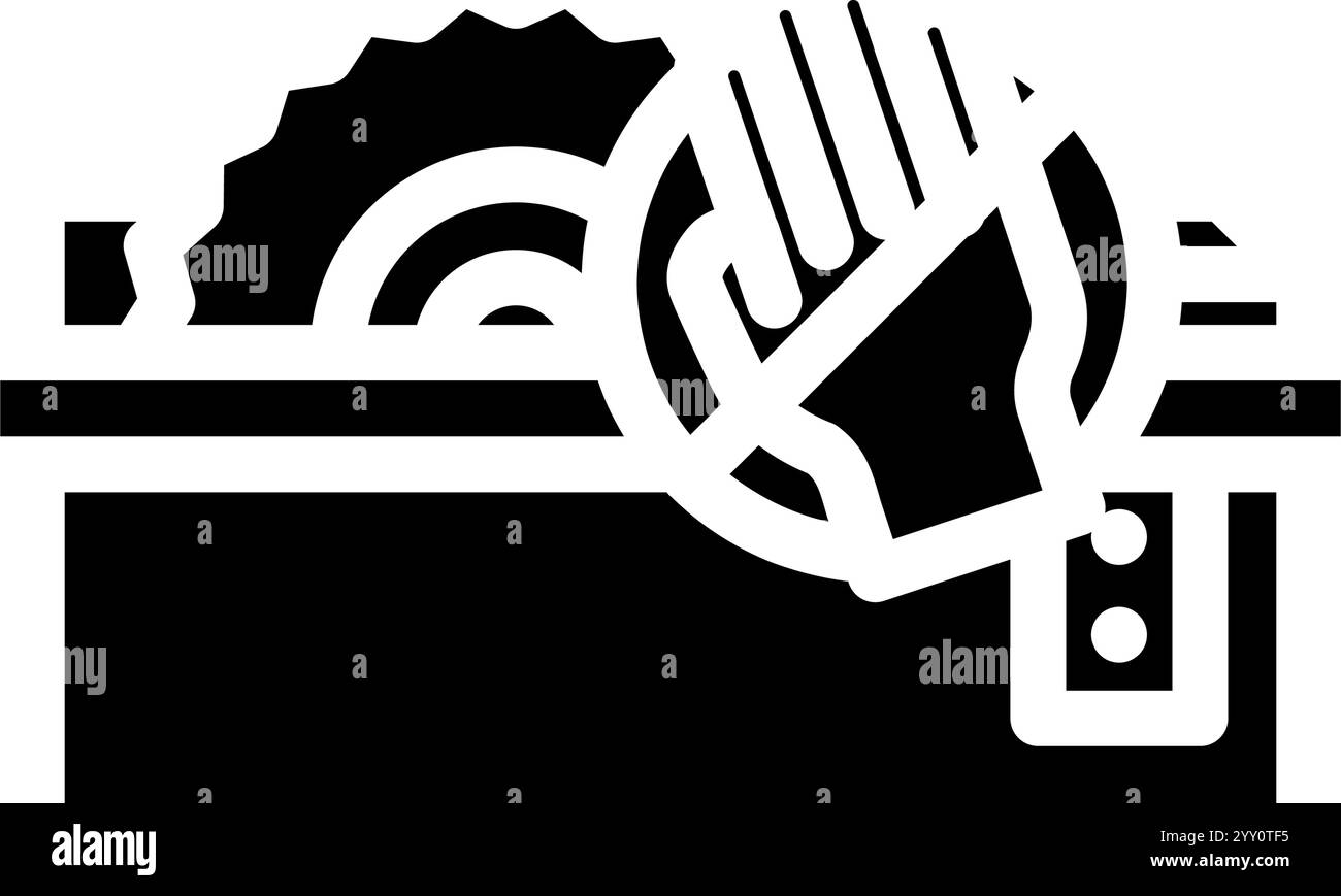 machine guarding injury prevention glyph icon vector illustration Stock ...