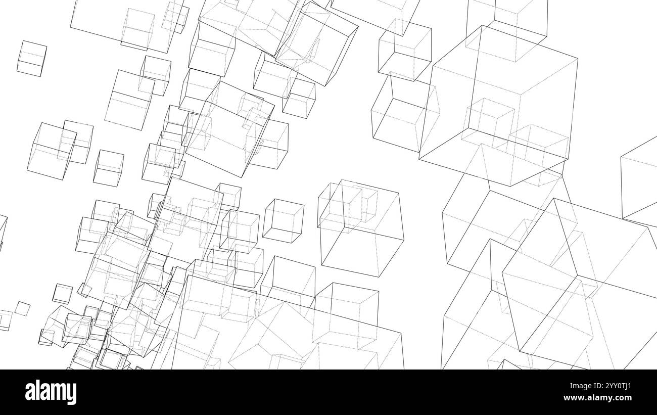 Wireframe Boxes. Sketch style Stock Vector Image & Art - Alamy