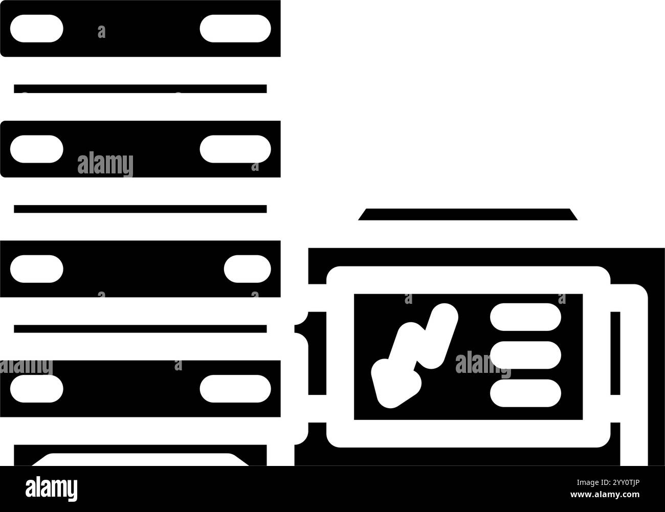 redundant power supply data center glyph icon vector illustration Stock ...
