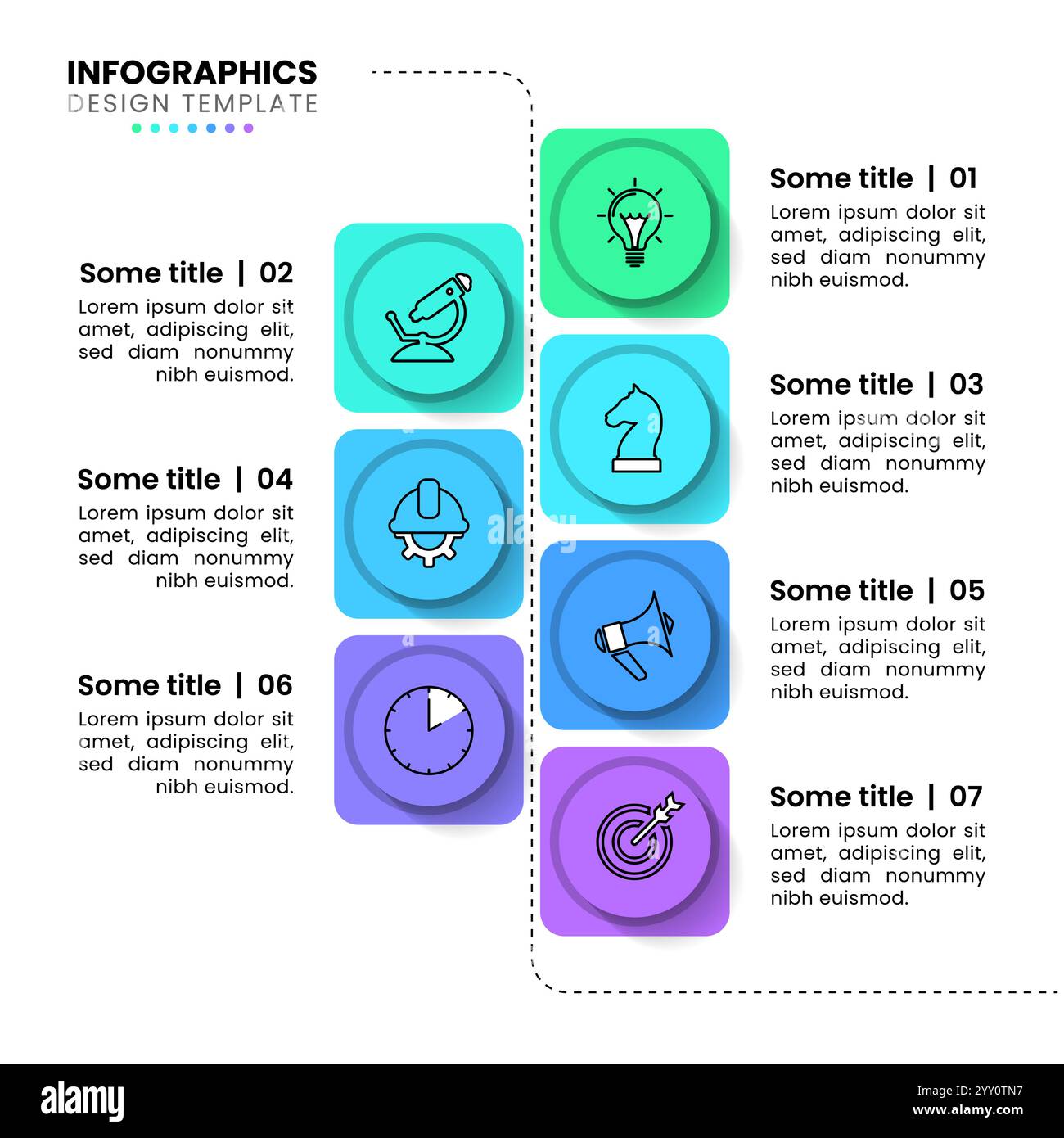 Infographic template with icons and 7 options or steps. Line. Can be ...