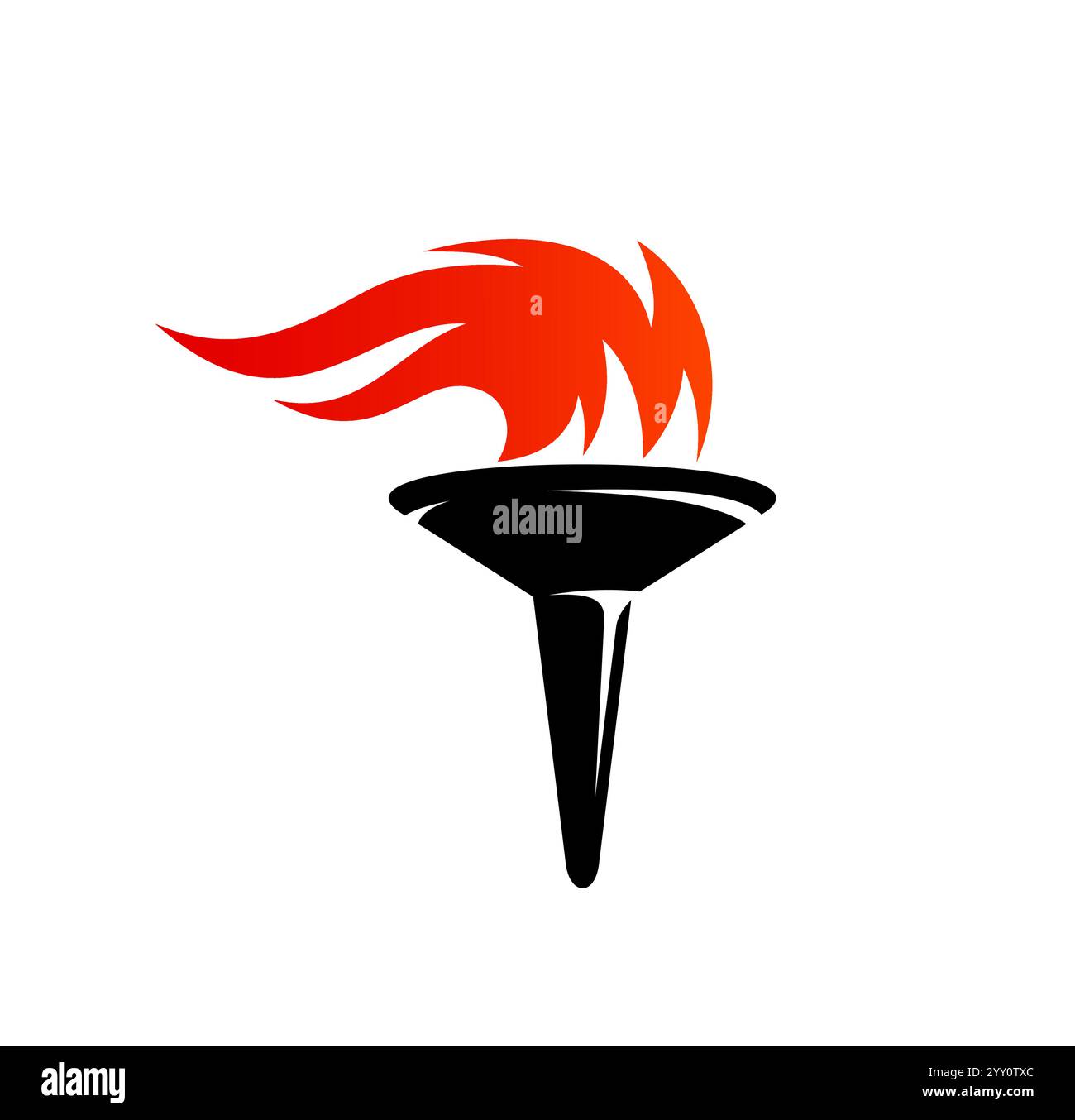Torch fire flame for victory and freedom, liberty and champion trophy ...