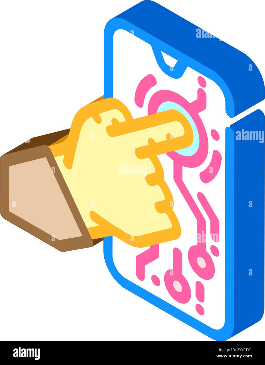 touchscreen hand interaction augmented reality isometric icon vector ...