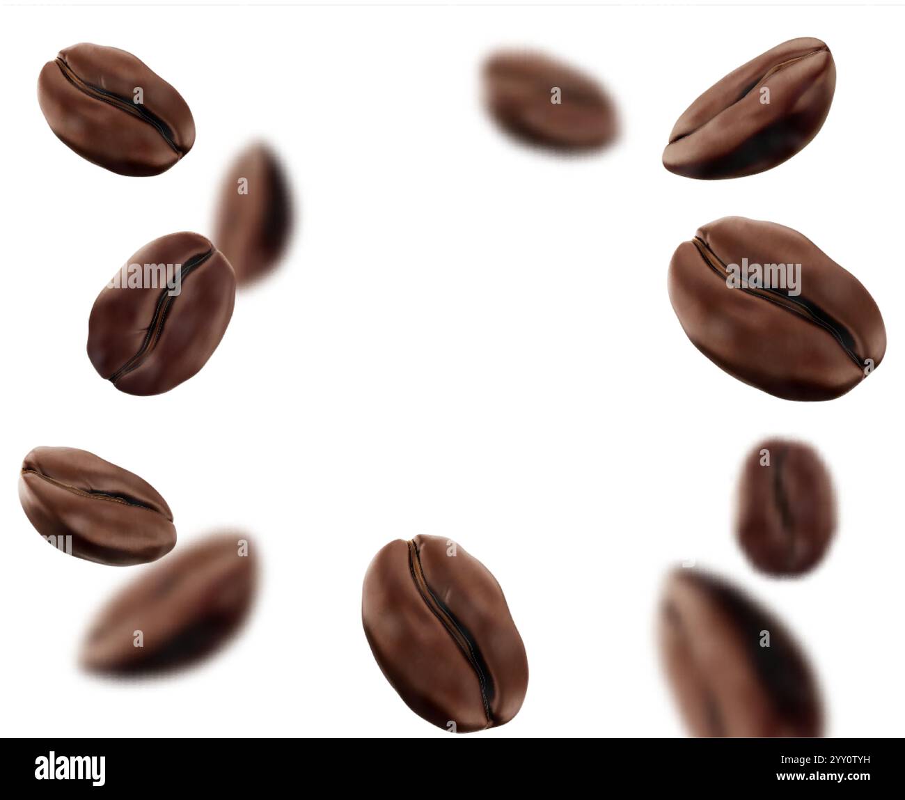 Roasted arabica coffee beans flying Stock Vector Images - Alamy