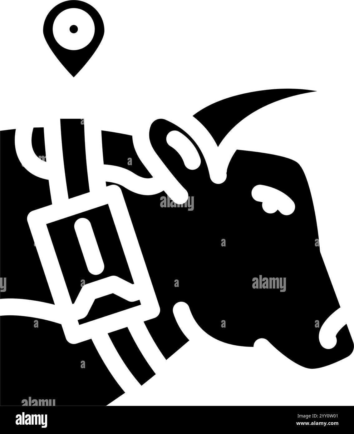 livestock tracker agri tech glyph icon vector illustration Stock Vector ...